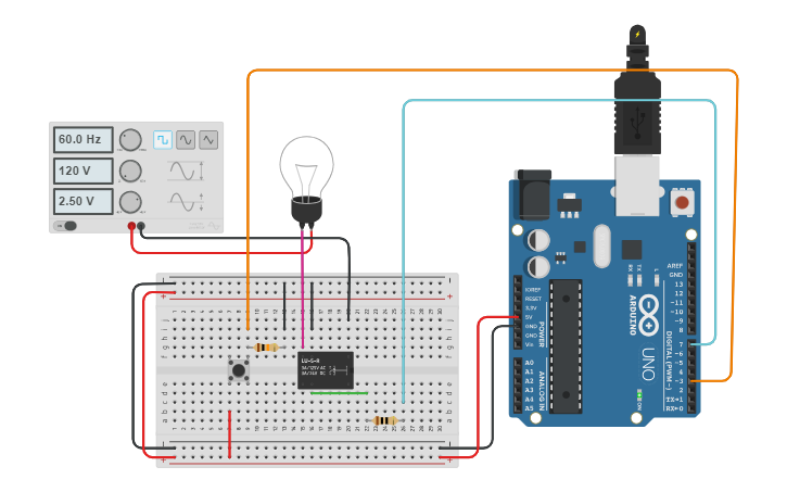 Circuit design Foco de 5 segundos - Tinkercad