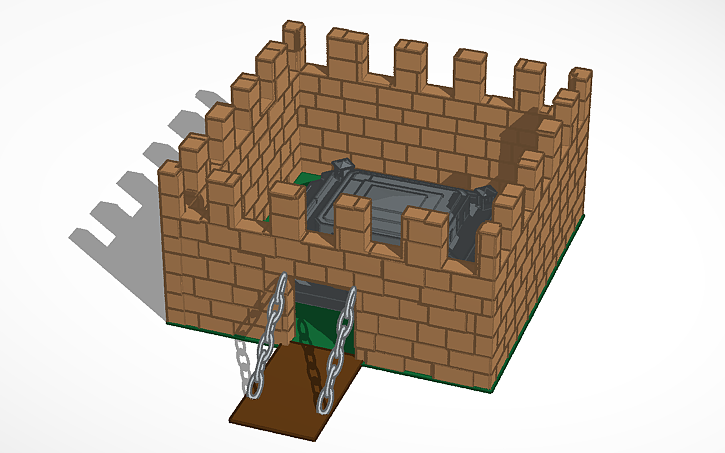 3D design Fort with a castle - Tinkercad