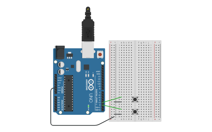 Circuit design Interrupts Counting - Tinkercad