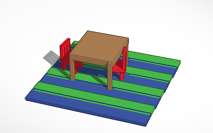 3D design Table and chairs | Tinkercad