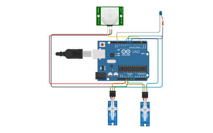 Circuit design alat handsanitizer otomatis menggunakan sensor PIR ...