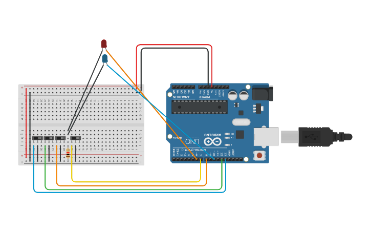 Circuit design ESP32 Rede de Petri para C - Tinkercad