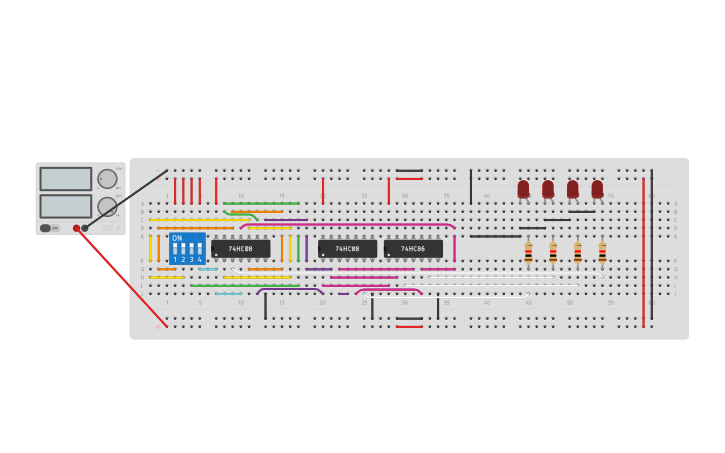 Circuit design Multiplicador de 2 bits - Tinkercad