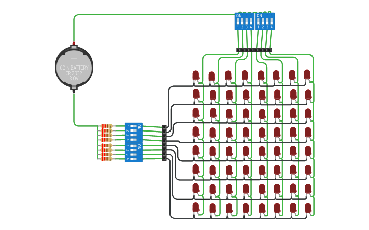 Circuit design 1088AS Matrix - Tinkercad