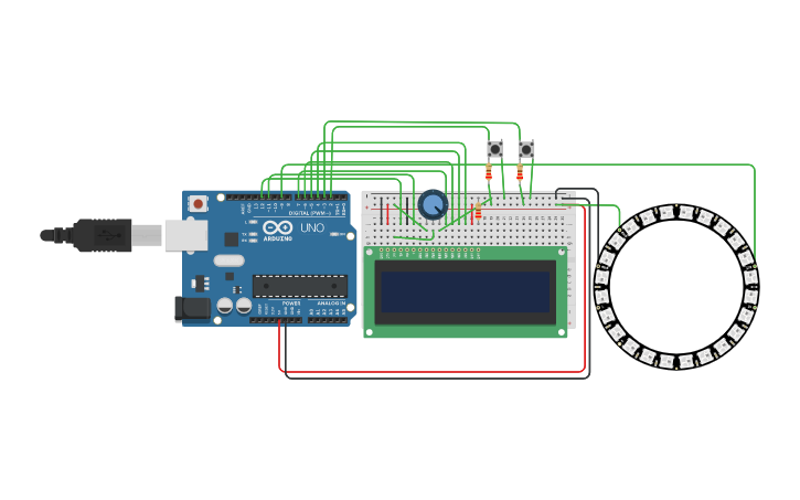 Circuit design neopixel led - Tinkercad