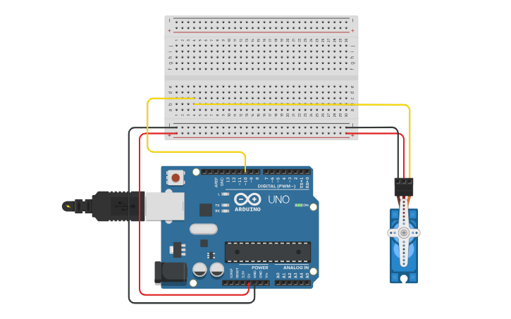 Circuit Design Servo Motor Tinkercad