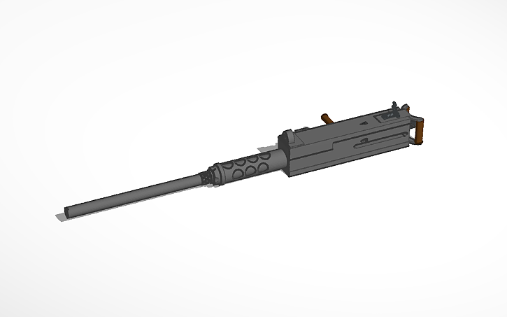 3D design 12.7 × 99 mm Browning M2HB machine gun - Tinkercad