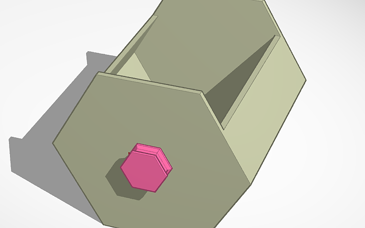 3D design Deep Hex Drawer with Knob - Tinkercad