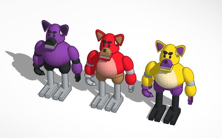 3D design golden foxy foxy and shadow foxy - Tinkercad