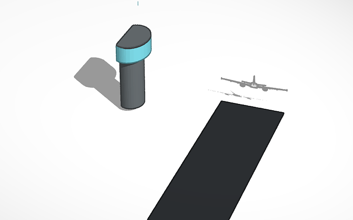 3D design air plane with runway - Tinkercad