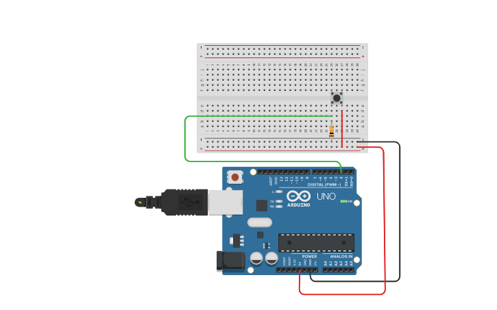 Circuit design Estado de un pulsador BLOQUES - Tinkercad Circuit design Estado de un pulsador BLOQUES - Tinkercad