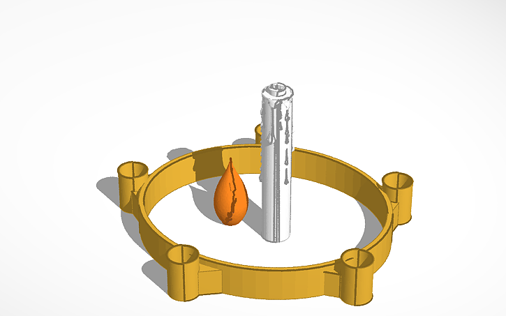 3D design Lucia Crown with Candles | Tinkercad