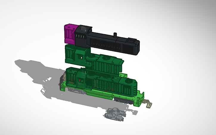 3D design A scale EMD GP18 - Tinkercad