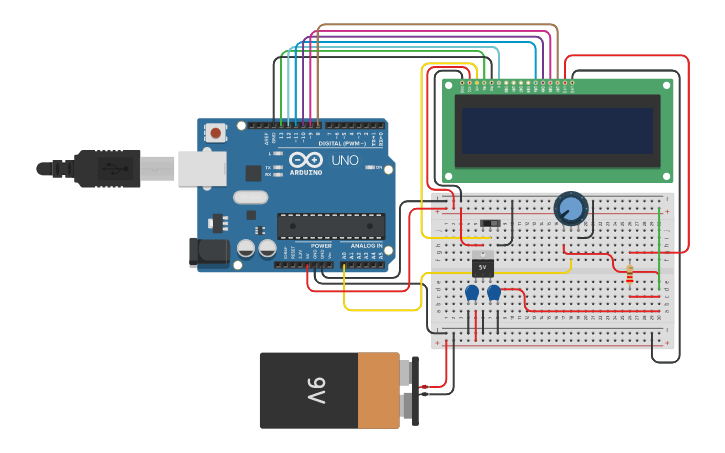 Circuit design pH Meter - Tinkercad