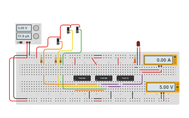 Circuit design 2:1 Multiplexer - Tinkercad
