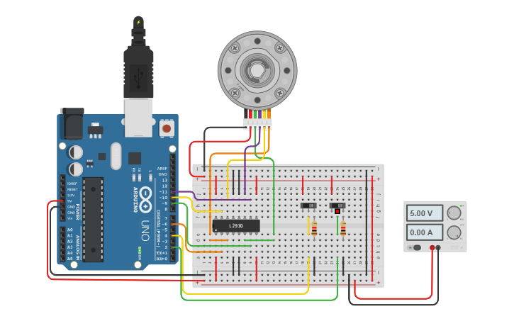 Circuit design motor DC stepper #2 - Tinkercad