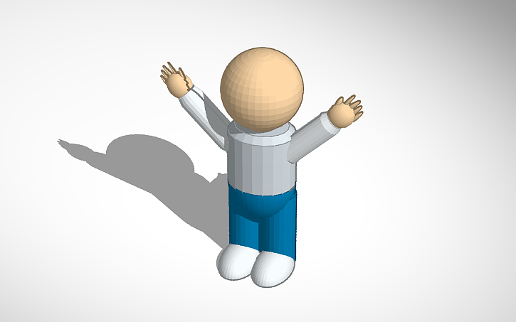 3D design arms up person blah - Tinkercad
