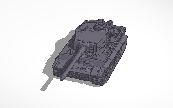3D design Tiger Tank - Tinkercad