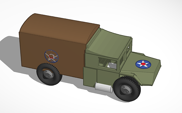 3D design army transport truck - Tinkercad