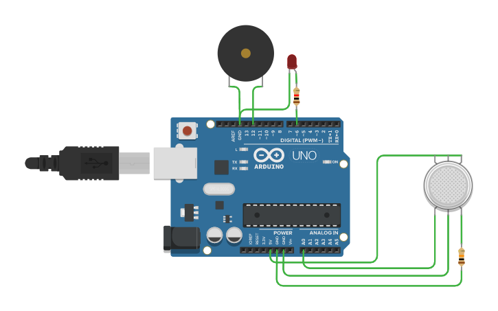 Tinkercad Arduino Tutorials Smoke Alarm System Using Tikercadarduino Images