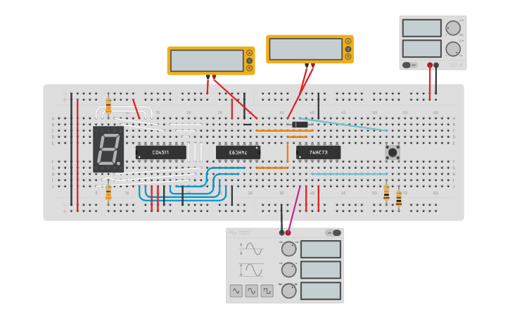 Circuit design Contador - Tinkercad