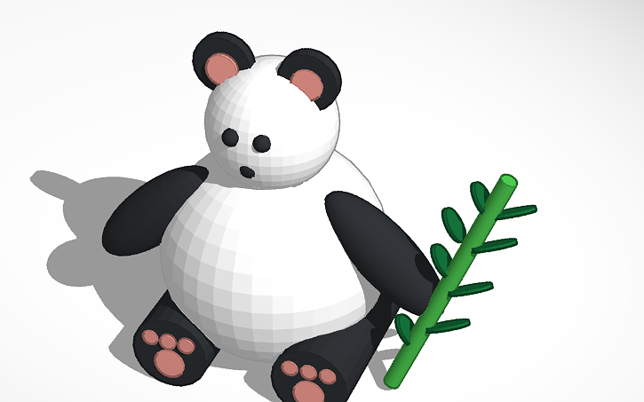3D design Chubby Panda [w/ Bamboo] | Tinkercad