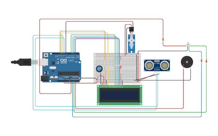 Circuit design Automatic Sanitizer Dispenser - Tinkercad