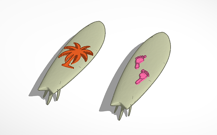3D design Surf Boards - Tinkercad