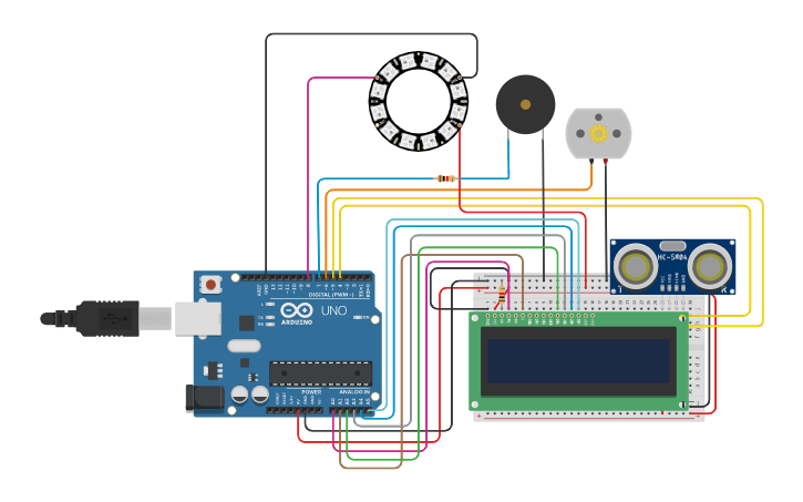 Circuit design Water Level Controlling System | Tinkercad