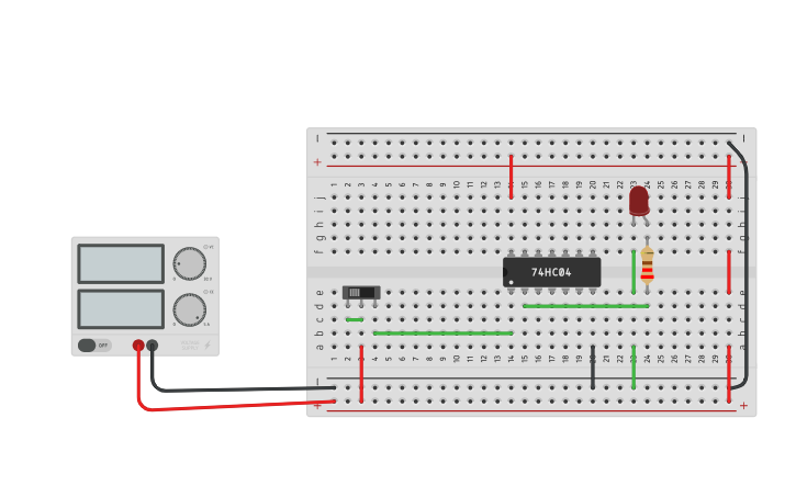 Circuit design NOT Gate | Tinkercad