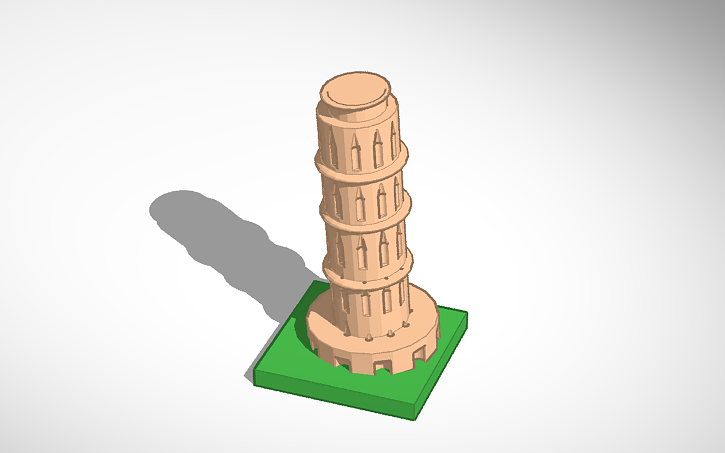3D design pizza tower - Tinkercad