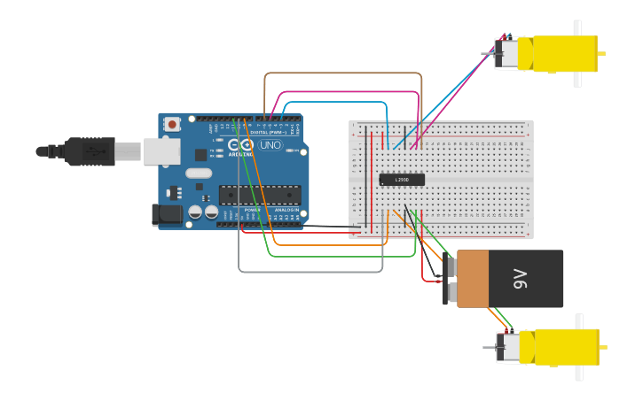 Circuit Design Arduino Car Tinkercad