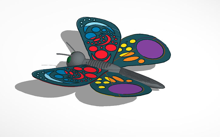 3D design butterfly - Tinkercad