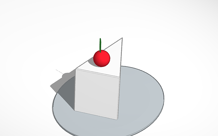 3D design slice of cake - Tinkercad
