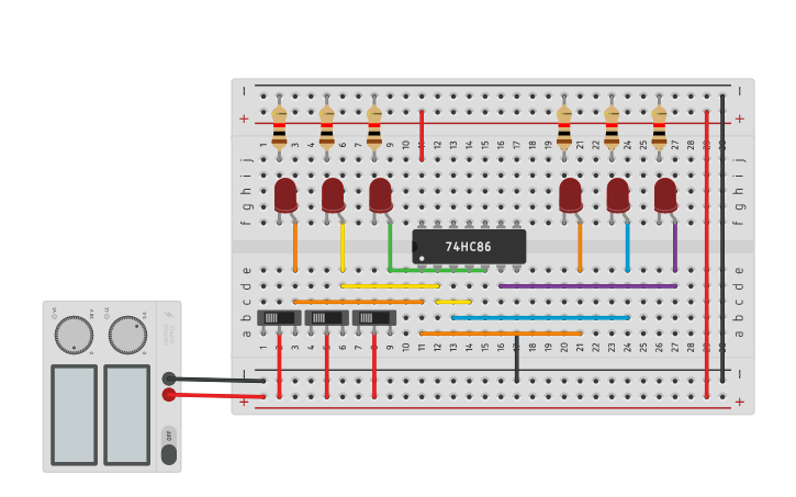 Circuit Design 3 Bit Binary To Gray Code Tinkercad