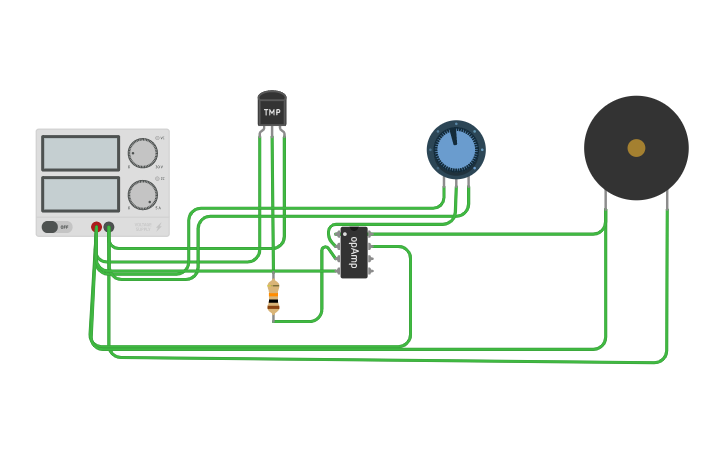 Circuit design fire alarm | Tinkercad