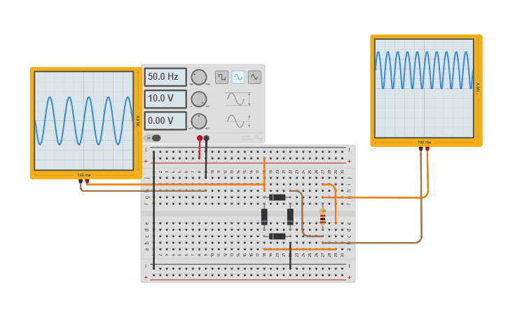 Circuit design ponte di diodi mio - Tinkercad