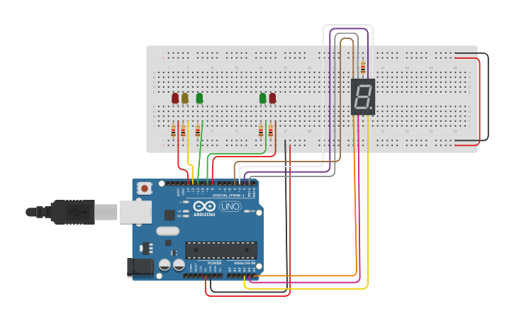 Circuit design Contador Semaforo FINAL | Tinkercad