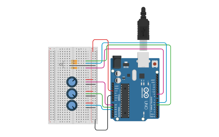 Circuit design Actividad 5 - Tinkercad