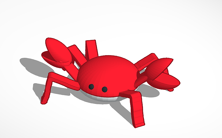 3D design red crab - Tinkercad