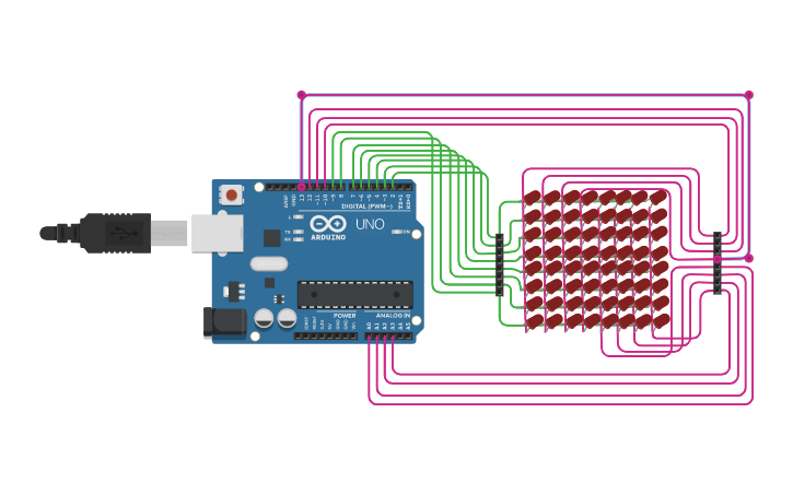 Circuit design Code matrix - Tinkercad