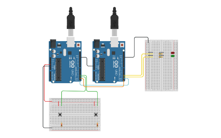 Circuit design Semáforo de pedestres - Tinkercad