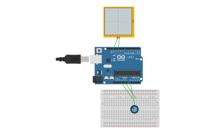 Circuit design Convertitore analogico adc con Arduino - Tinkercad