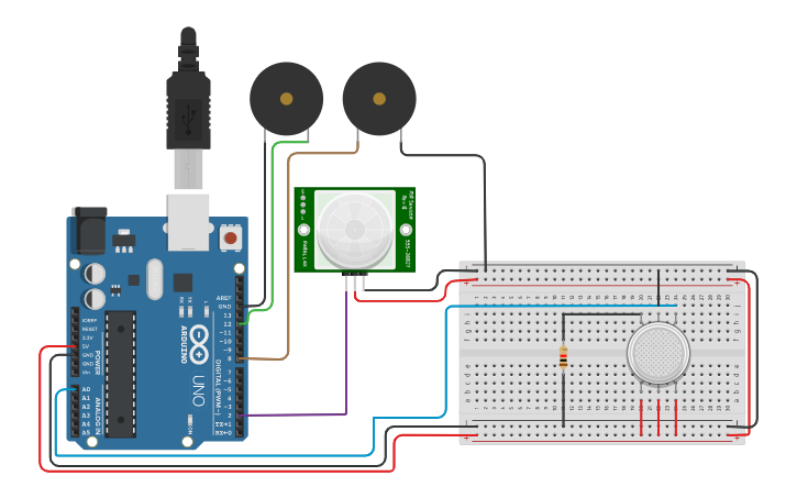 Circuit Design Project 2 By Gas Sensor Tinkercad