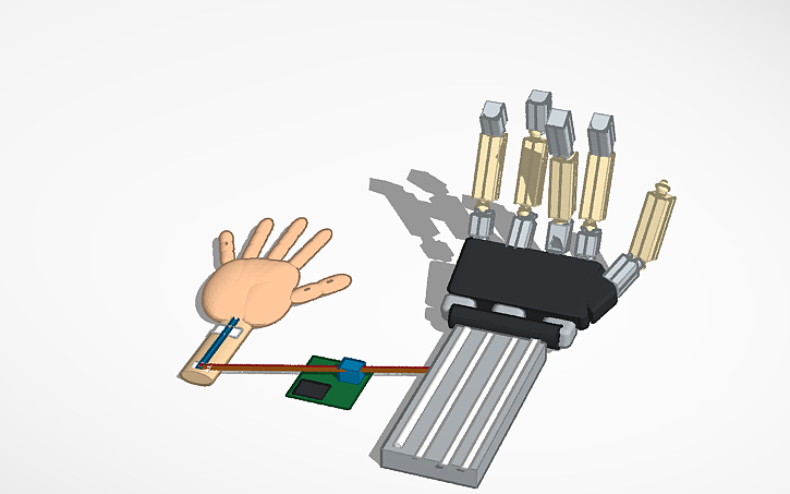 3D design Mano robotica - Tinkercad