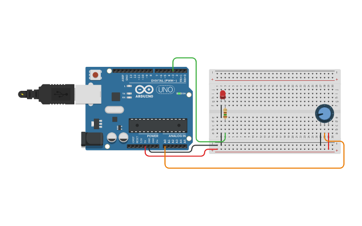 Circuit design Controlando PWM | Tinkercad