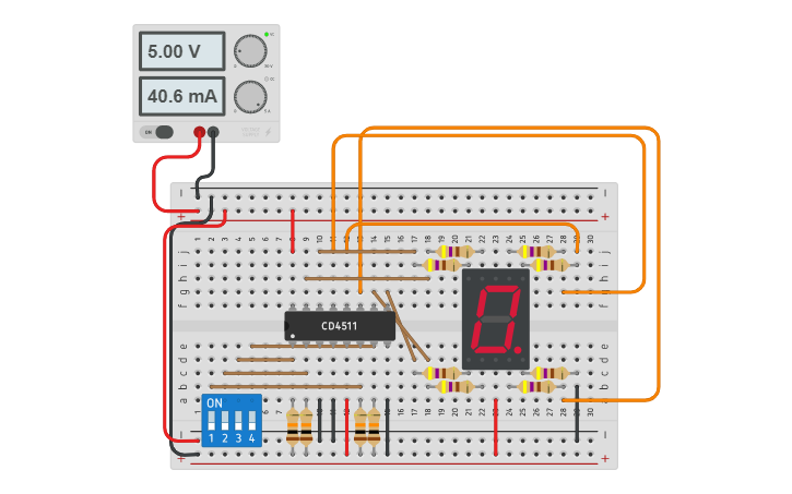 Circuit Design Bcd To Seven Segments Decoder Experiment Tinkercad