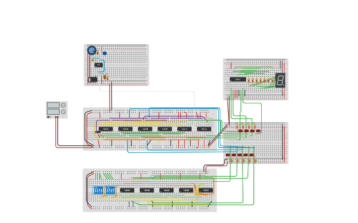 Circuit design 4-Bit Register | Tinkercad