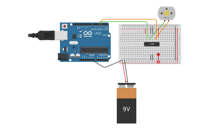 Circuit design H-Bridge and Motor | Tinkercad
