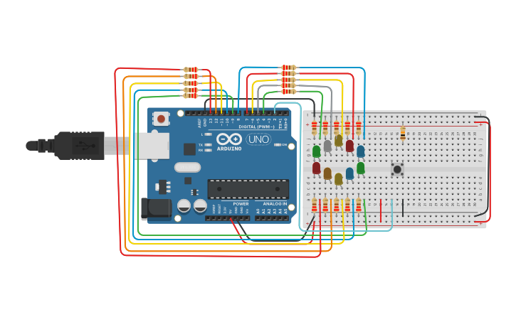 Circuit design ruleta_LEDS | Tinkercad